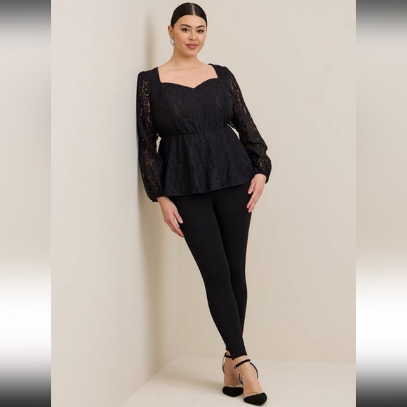 torrid | Tops | Nwt Torrid 6x Black Lace Puff Sleeve Sweetheart ...